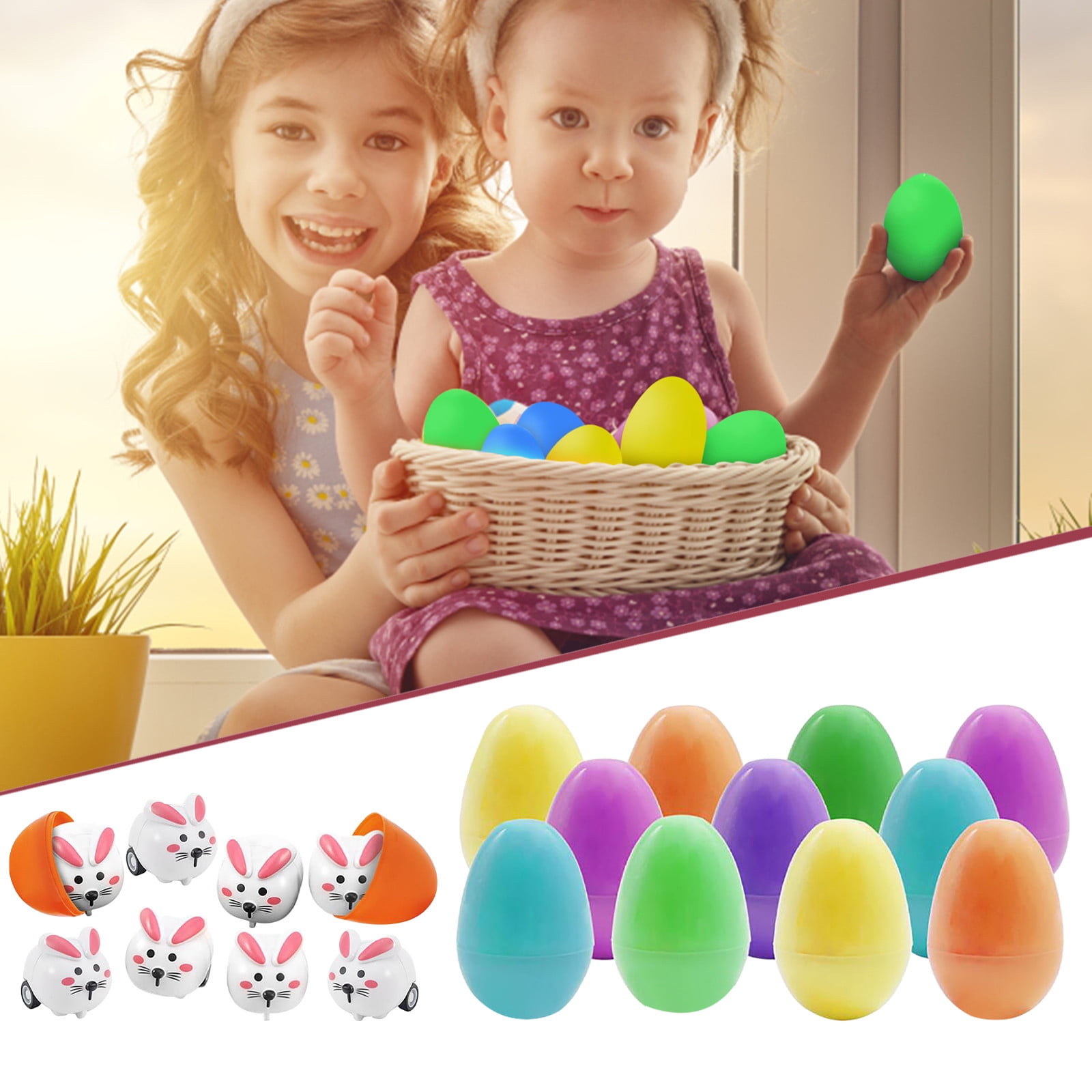 HMPEAIIY Easter-Egg Children DIY Rabbit Animal Car Decompression-Egg Toy Set Birthday ...