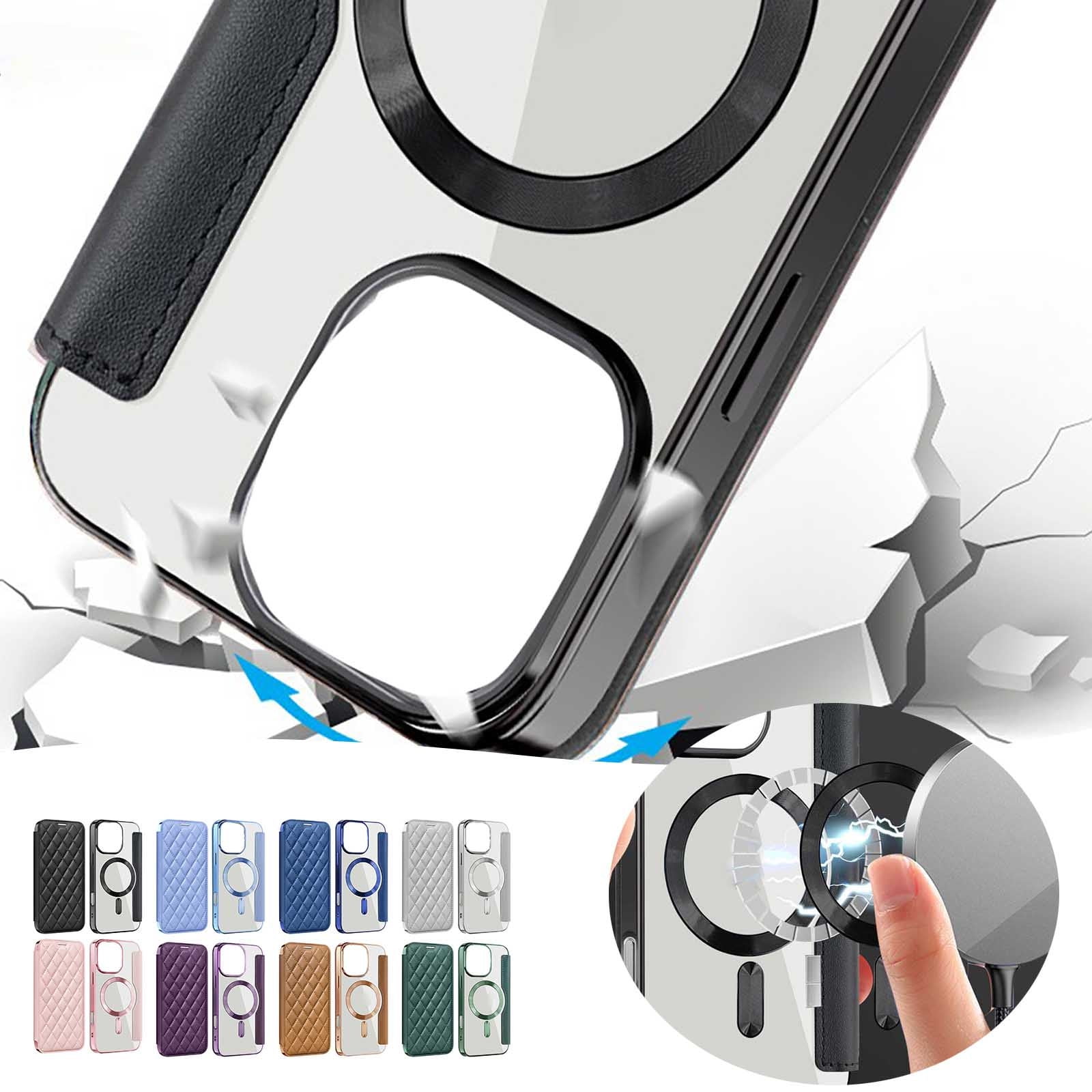 HMPEAIIY Elegant Leather For 16 Series Plated Finish & Functional Phone ...