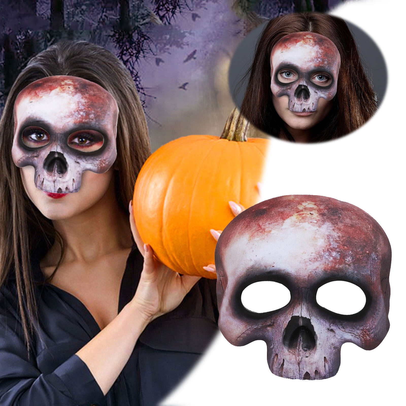 HMPEAIIY Eva Realistic Parody Prop Half Face Party Prop Party 9 Party ...