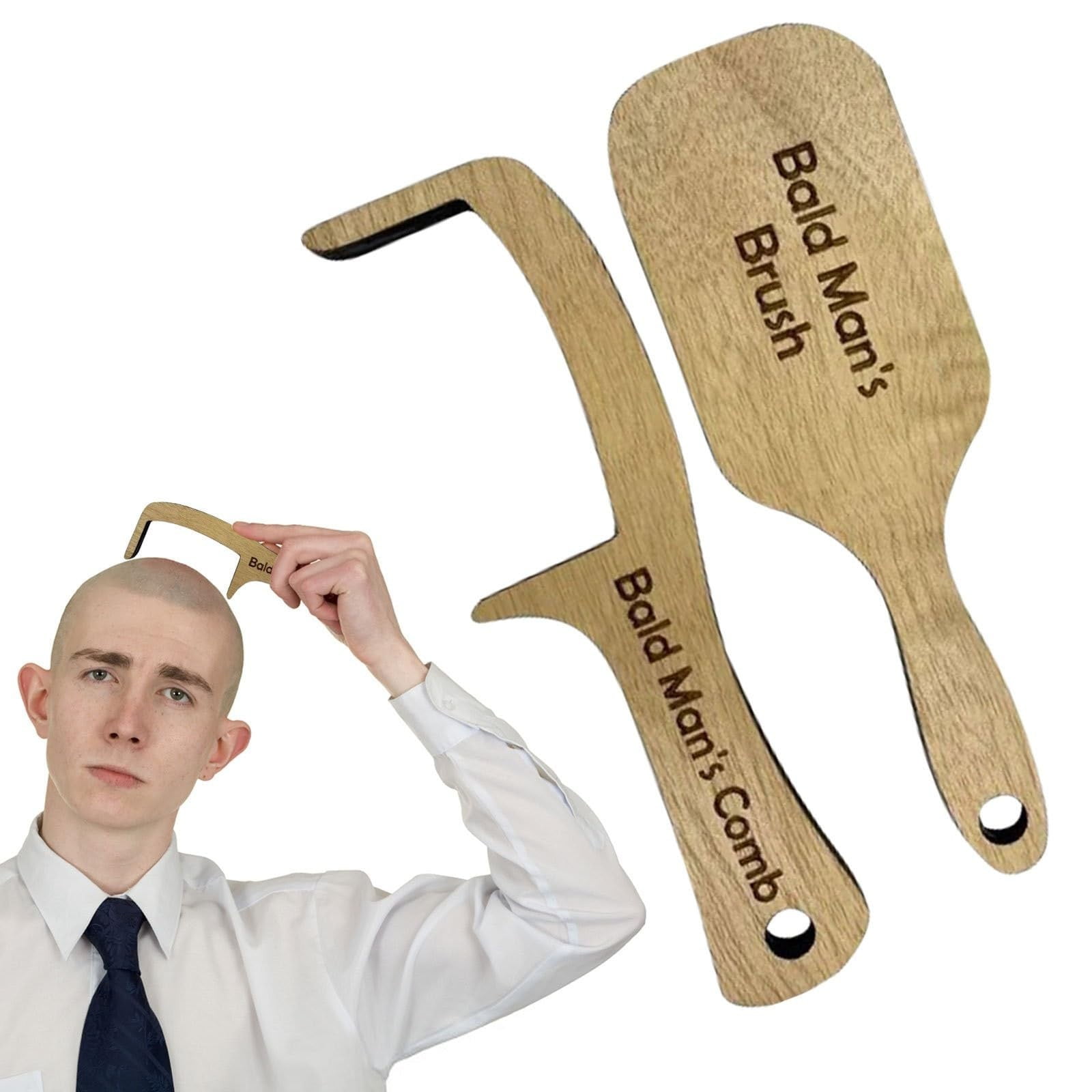HMPEAIIY Funny Combs For Bald Men Men's Hair Loss Joke Funny Wooden ...