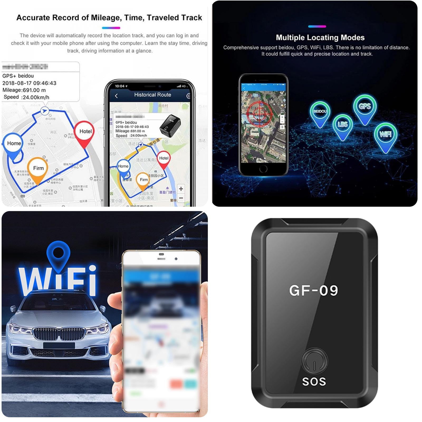 HMPEAIIY GF09 Locator Car Wifi Auto For The Elderly And Children Loss ...