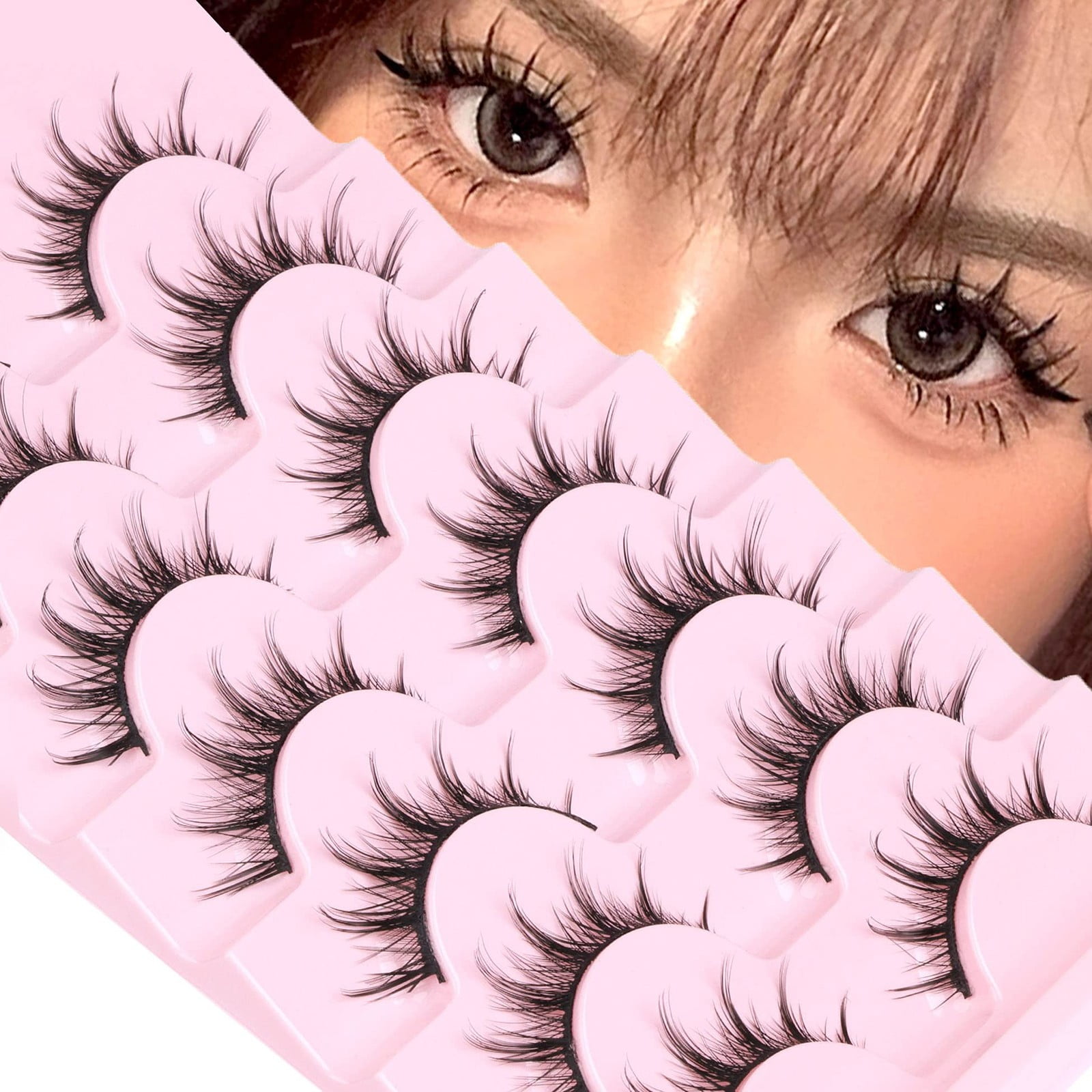 HMPEAIIY Manga Lashes Natural Look False Eyelashes Anime Lashes Wispy ...