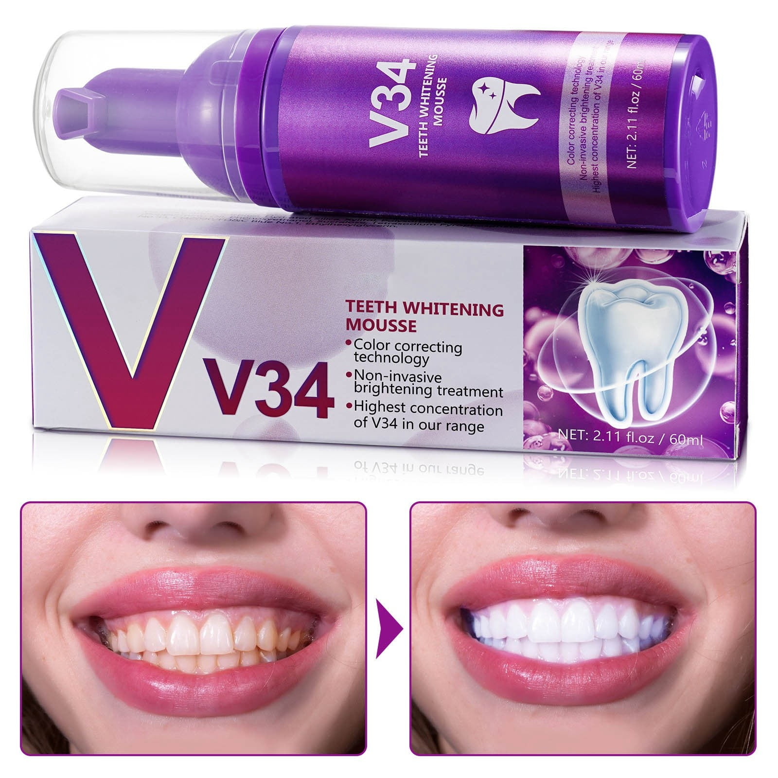 HMPEAIIY Purple White Tooth Toothpaste White Teeth Function Cleaning ... HMPEAIIY Purple White Tooth Toothpaste White Teeth Function Cleaning ...