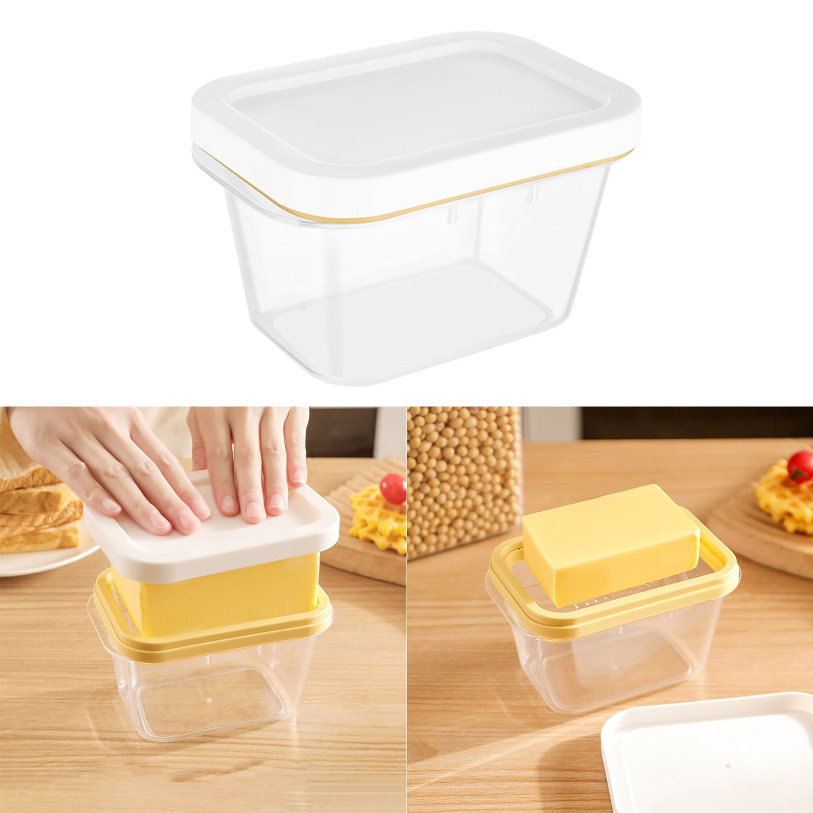 HMPEAIIY Refrigerator Crisper Container Storage Seal With Cover Butter ...