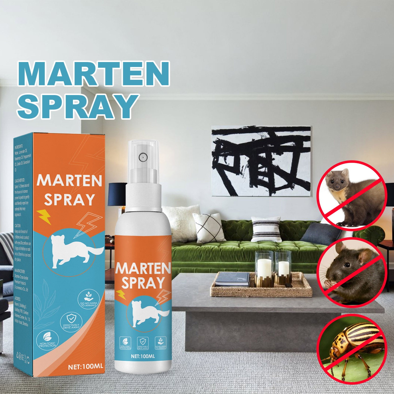 HMPEAIIY Repulsing Spray For Mice Squirrels Bugbear & 100ML Engine ...