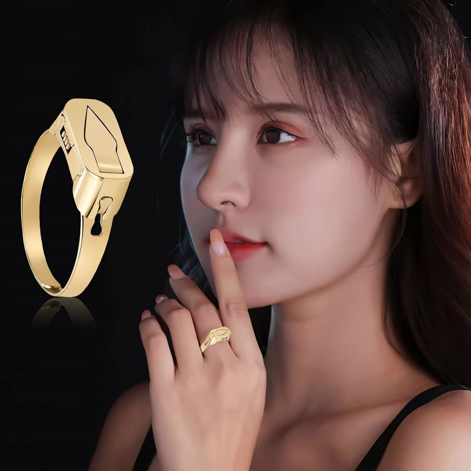 HMPEAIIY Rings Self Ring And Men Hidden Adjustable Stainless Steel Ring ...