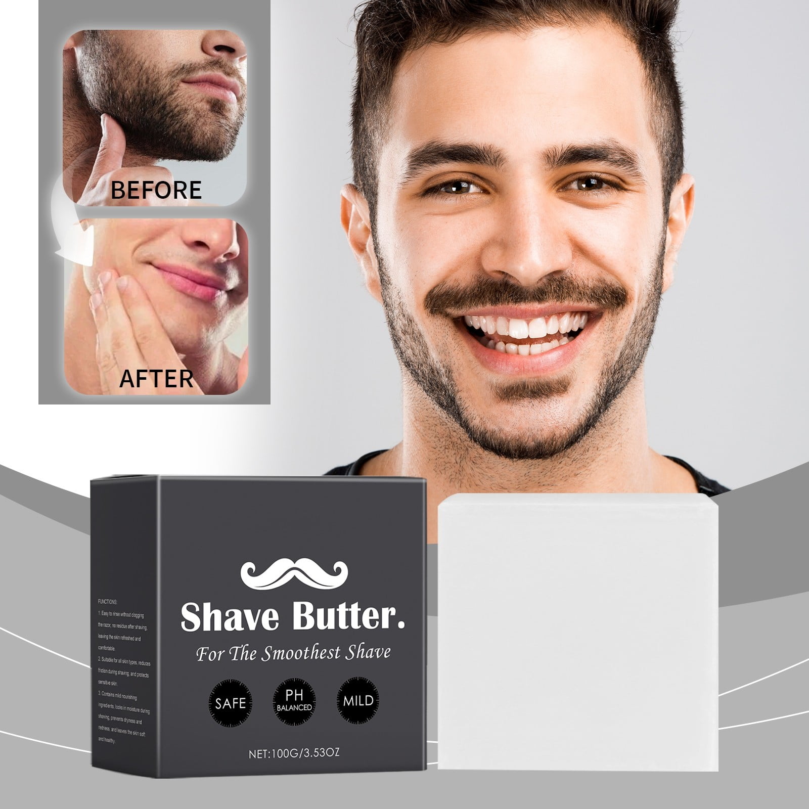 HMPEAIIY Smooth Shave Butter For Men – Hydrating Shave Bar For ...
