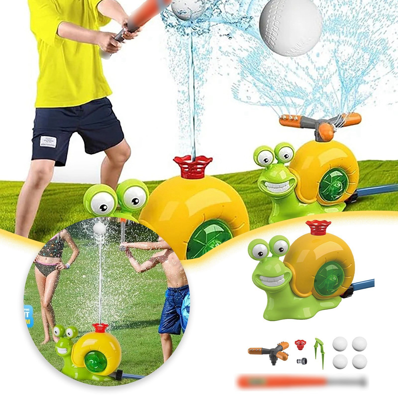 HMPEAIIY Summer Water Play Toys Baseball Outdoor Sprinkler Garden Water ...