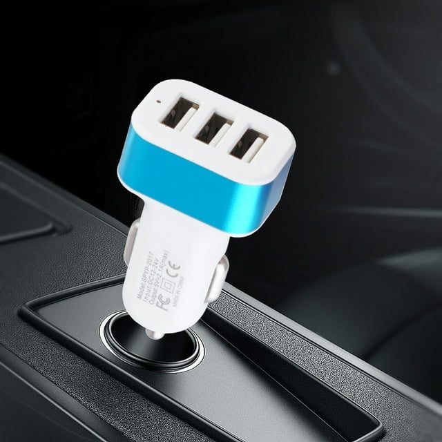 HMPEAIIY USB 3-port Aluminum Car Charger 2.1A Wall Wort Fast Charging ...