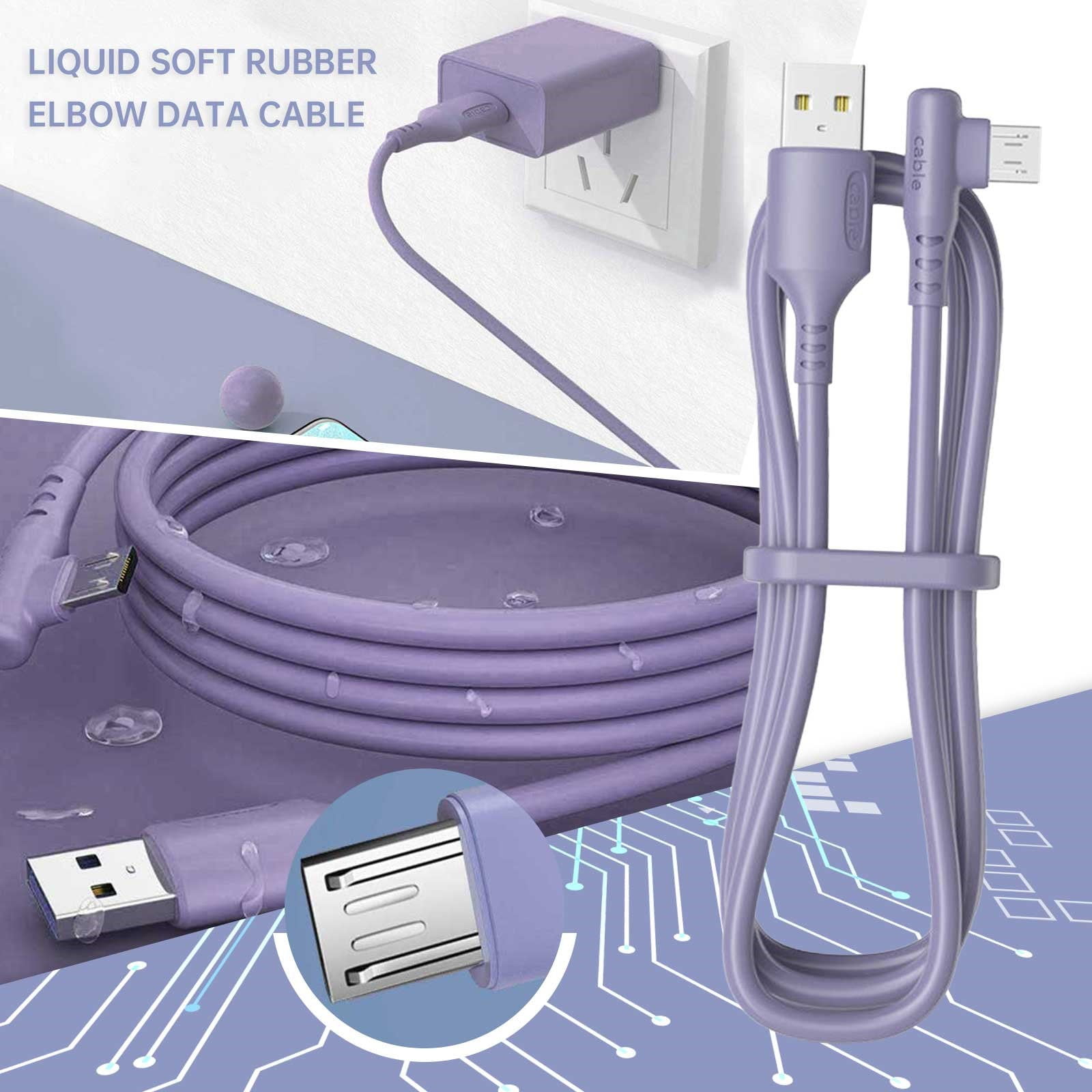 HMPEAIIY USB Right Angle 90° Elbow Liquid Micro USB 3A Fast Charging ...