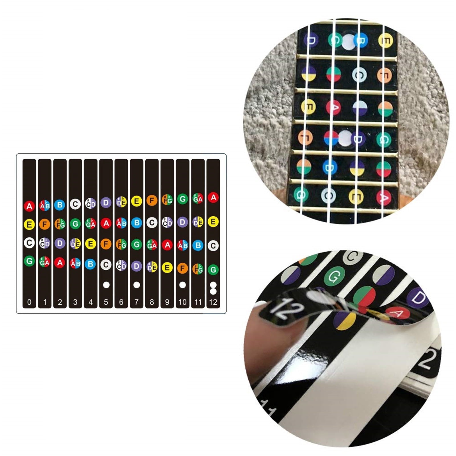 HMPEAIIY Ukulele Fretboard Stickers Chord Fret Stickers Note Sticker ...
