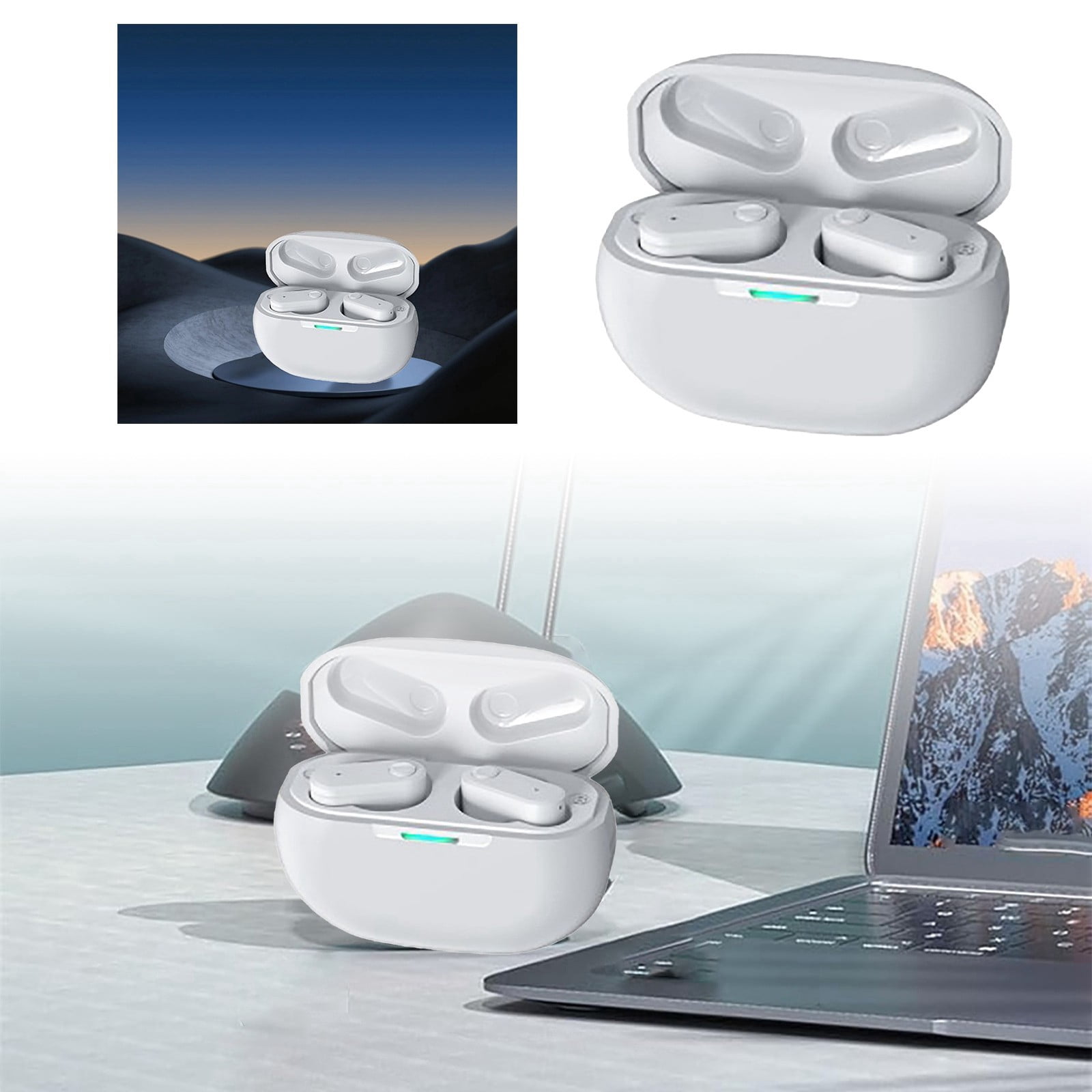 HMPEAIIY Wireless Earbuds V5.3 Headphones 50H Playback Deep Stereo Ear ...