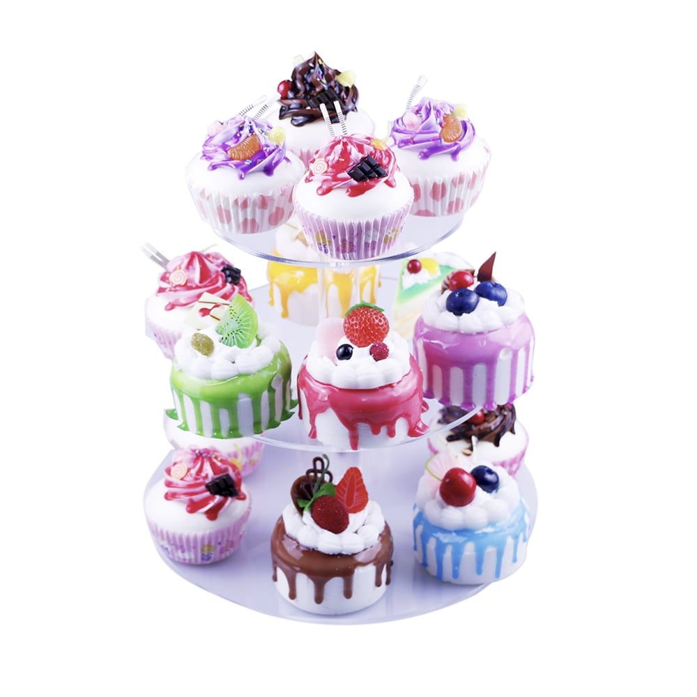 HMROVOOM Round Acrylic Cupcake Stand,Cupcake Tier Stands,Cupcake Holder ...