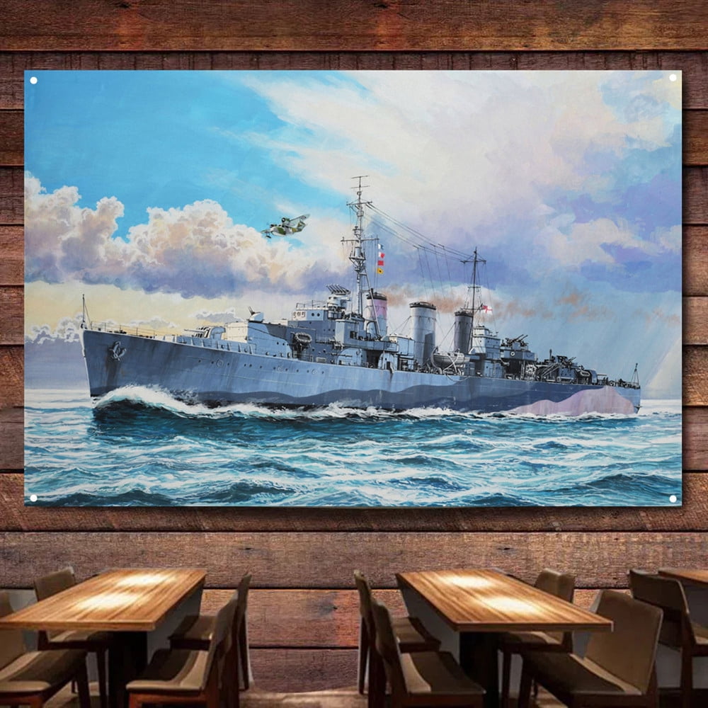 HMS Ariadne Battleship Wall Art Banners Hanging Flags Wall Chart ...
