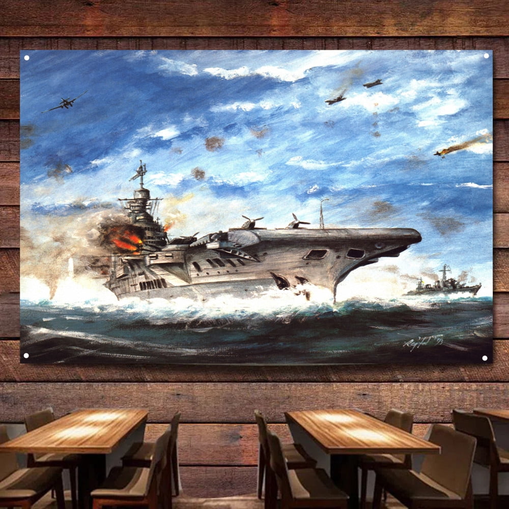 HMS Victorious Aircraft Carrier Battleship Wall Art Banners Hanging ...