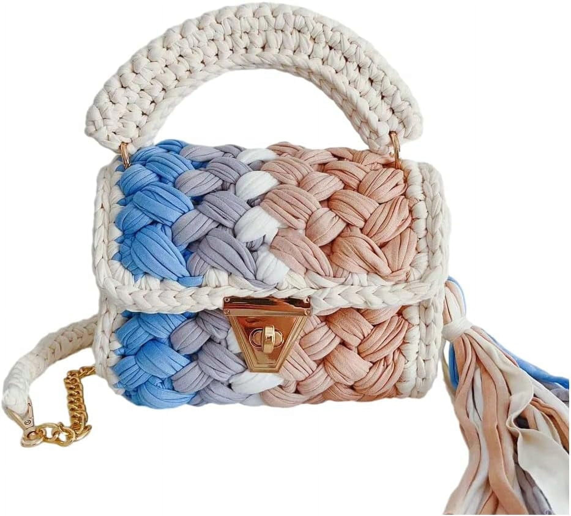 HMSHA Chunky Yarn Knit Crossbody Bags for Women Top-handle Handwoven ...