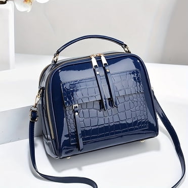 JUYGO Crocodile Pattern Patent Leather Handbag - Timeless Retro Style ...