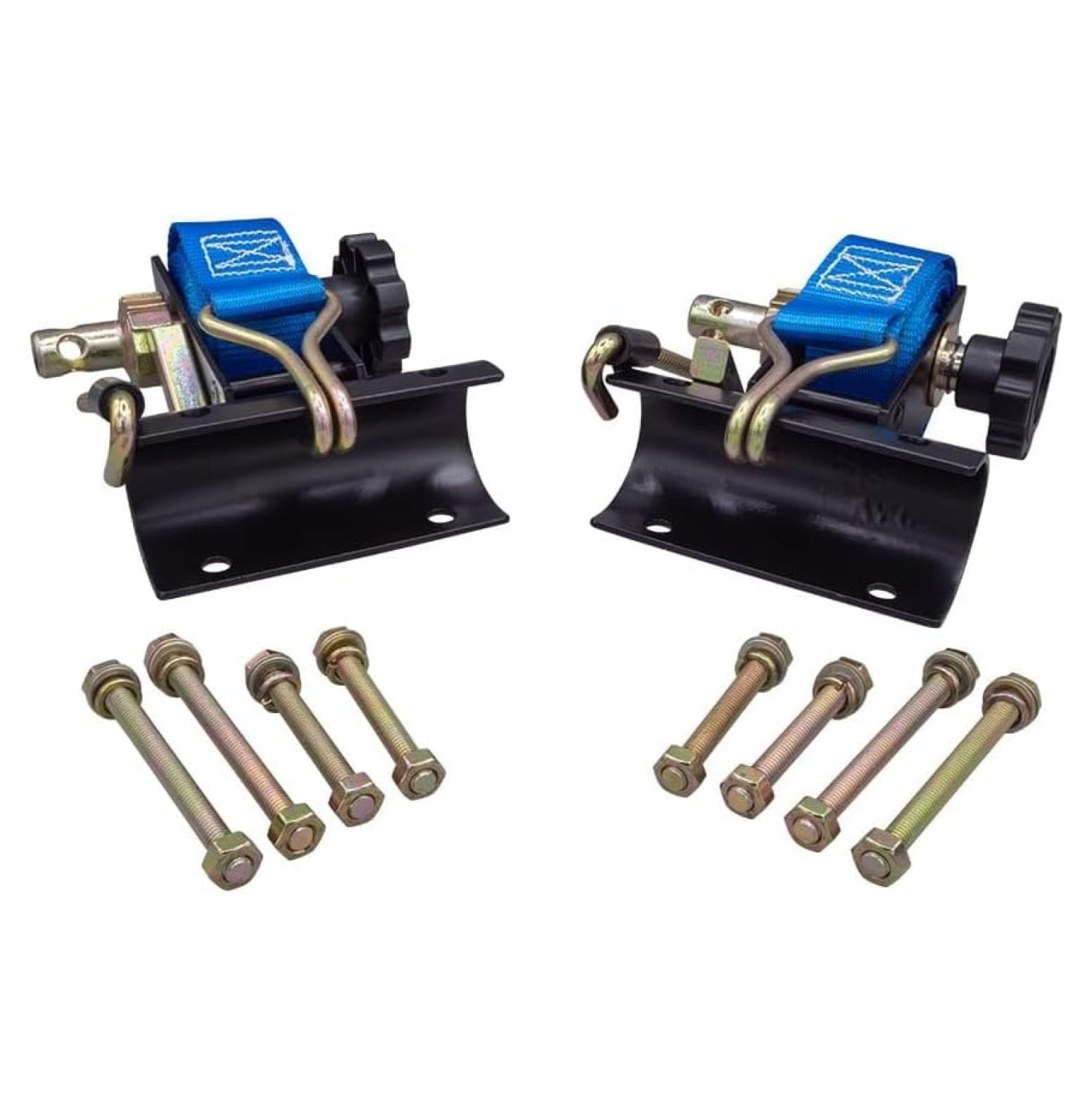 HMTtie 1-1/2"x7' Blue Ladder Rack Ratchet Straps with J-Hook (Pair ...