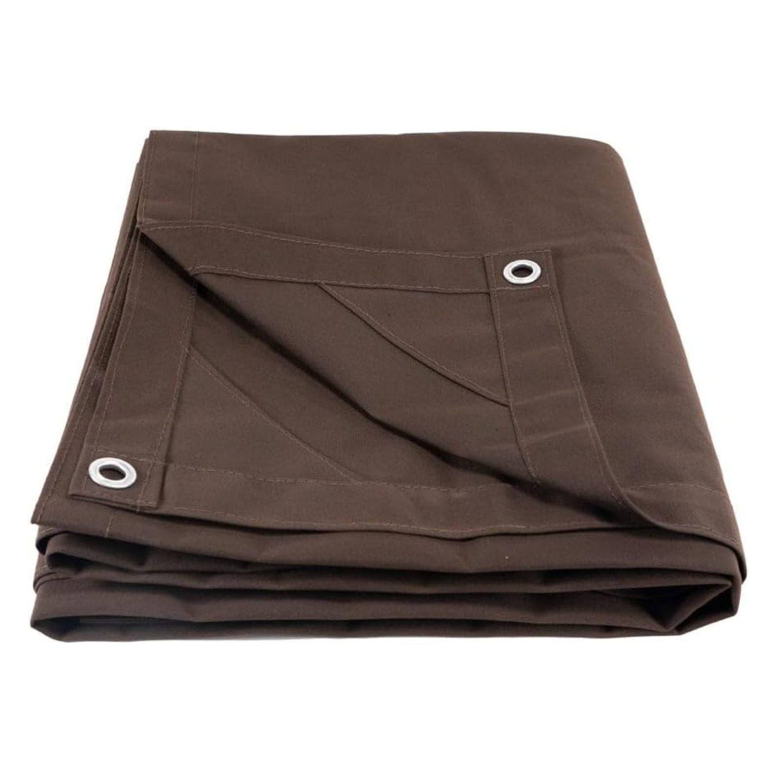 HMTtie 10' x 12' Dark Brown Canvas Tarp 12oz - Water Resistant & Breathable - Heavy Duty Tarps ...