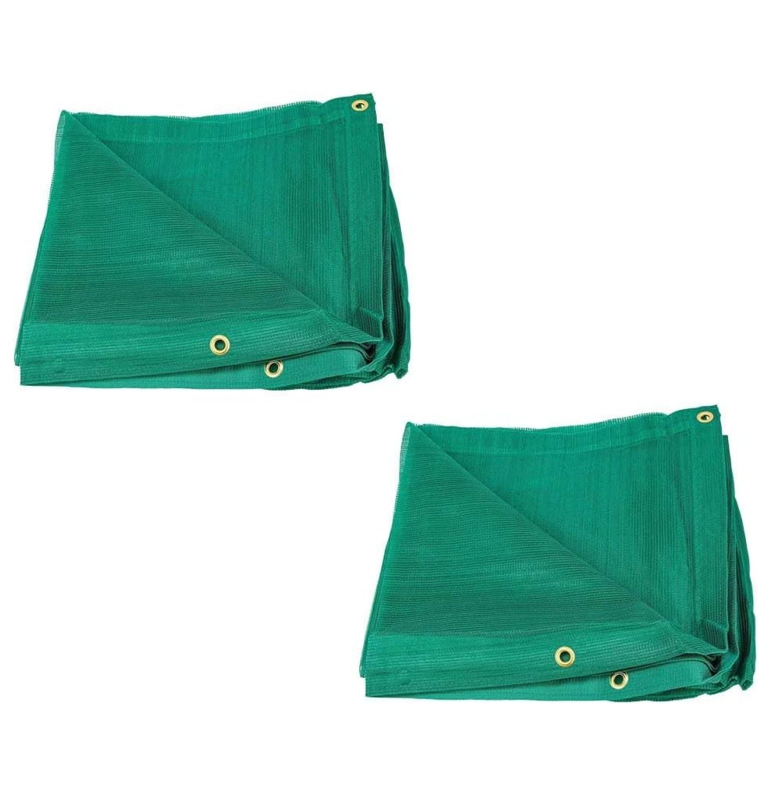 HMTtie 2 Pack 10' x 12' Green Heavy Duty 6 Oz 70% Shade Mesh Tarps with ...