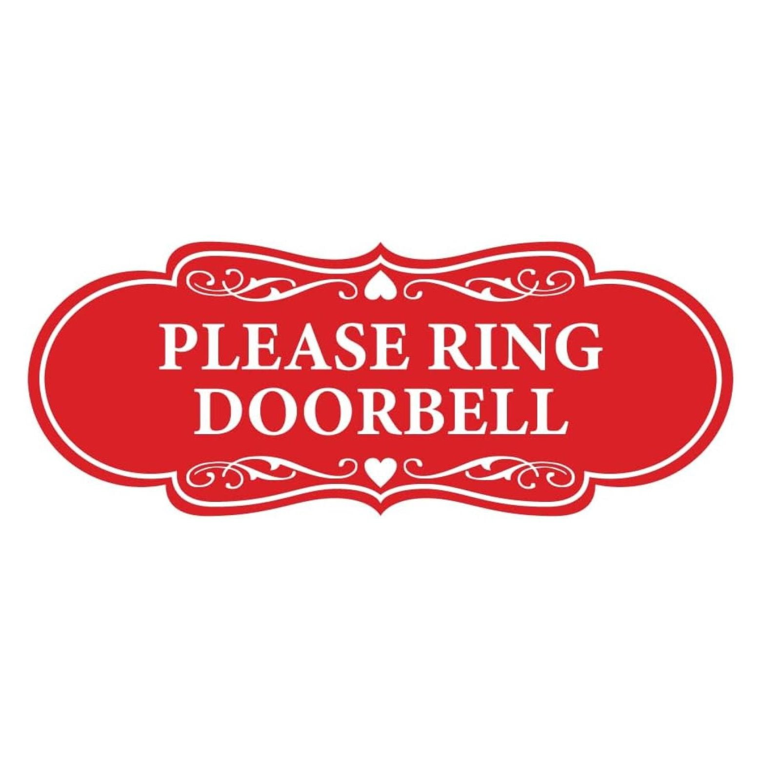 HMTtie Designer Please Ring Doorbell Sign (Red) - Small 5 Pack ...