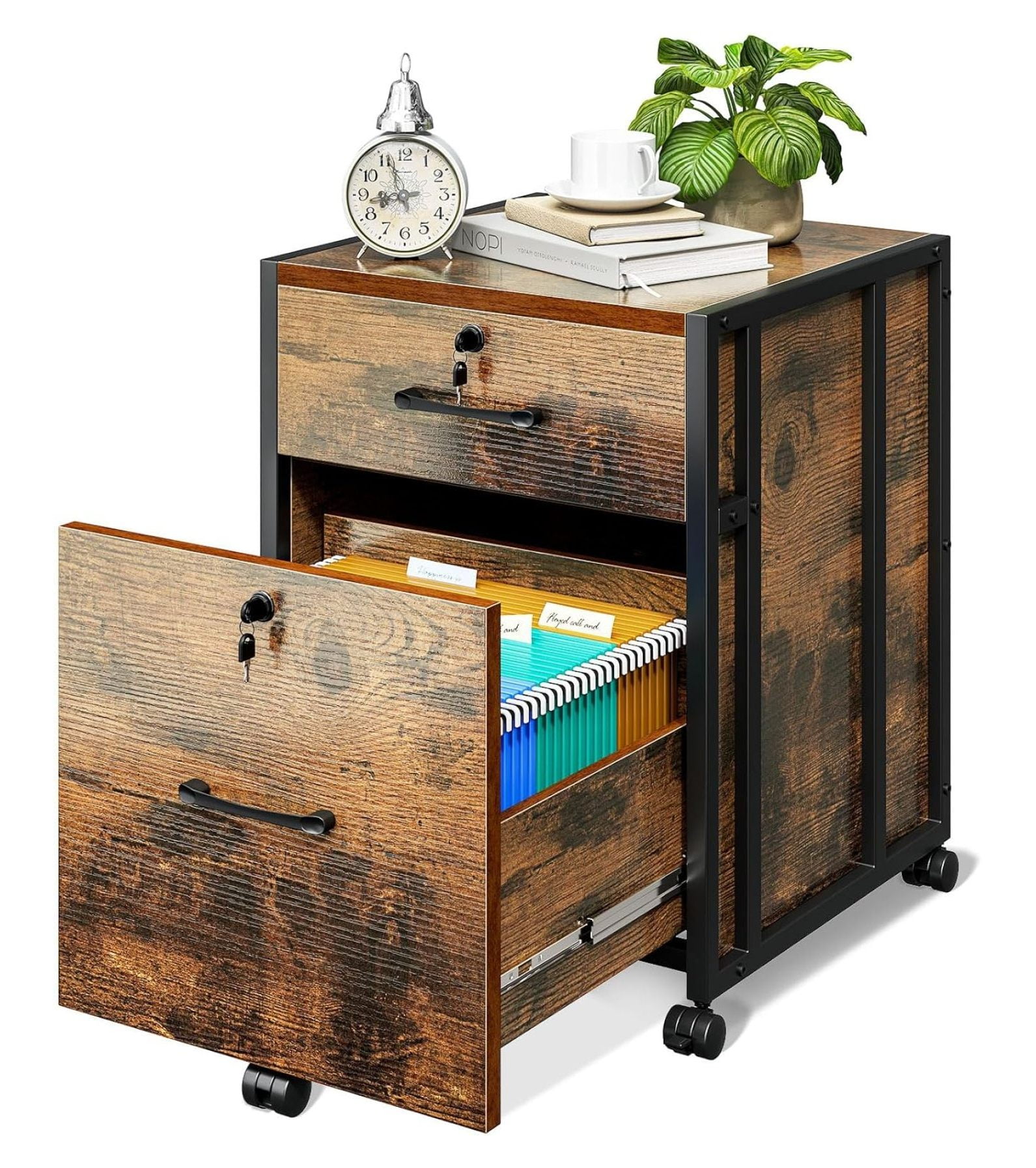 HMTtie File Cabinet for Home Office, Fully Assembled Filing Cabinet ...