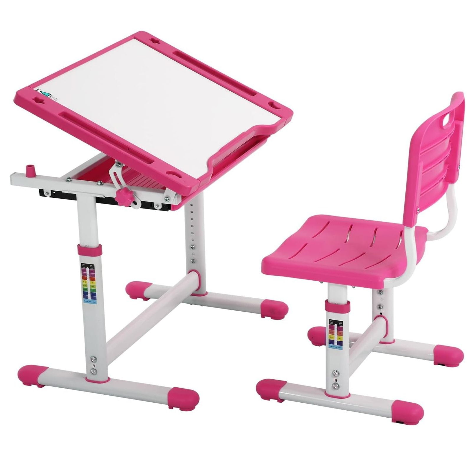 HMTtie Kids Desk and Chair Set,Height Adjustable Study Desk for Kids ...