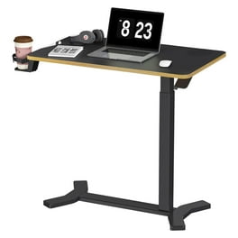 Drevy Rolling Desk for Laptop Standing or Sitting Mobile Computer Cart with Wheels Adjustable Height 27.5 inch Surface Portable Home Office Workstation Black Walmart