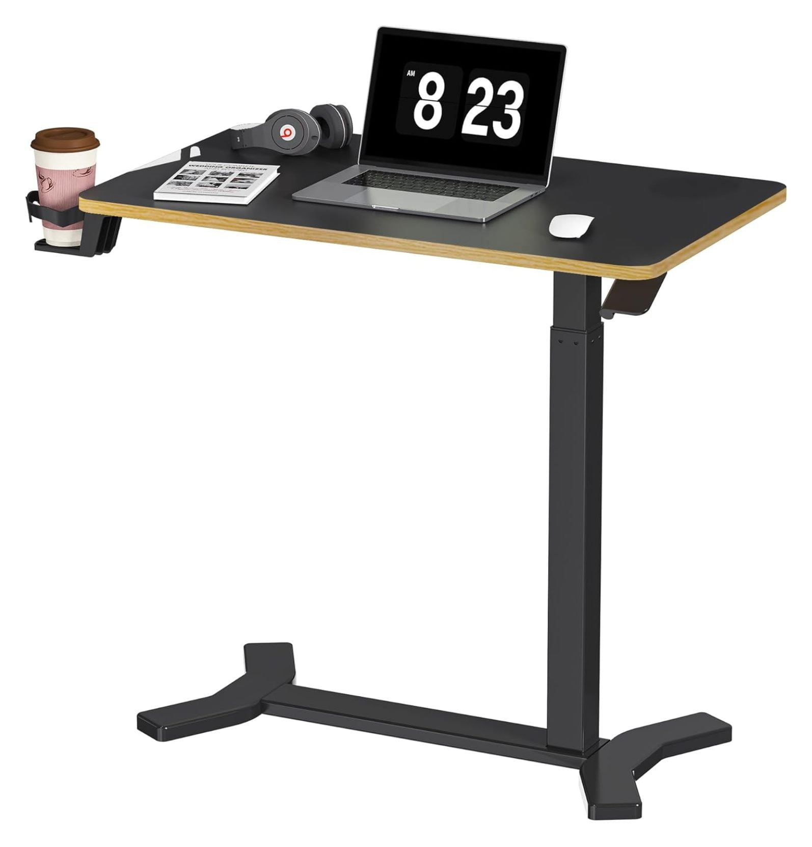 HMTtie Medical Adjustable Overbed Bedside Table with Hidden Casters ...