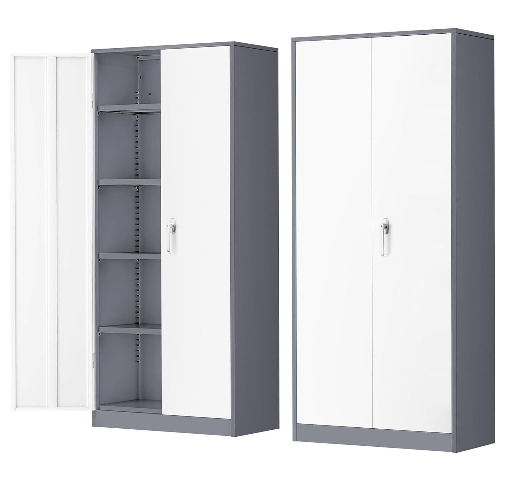 HMTtie Metal Garage Storage Cabinet, Tall Locking Storage Cabinet with ...