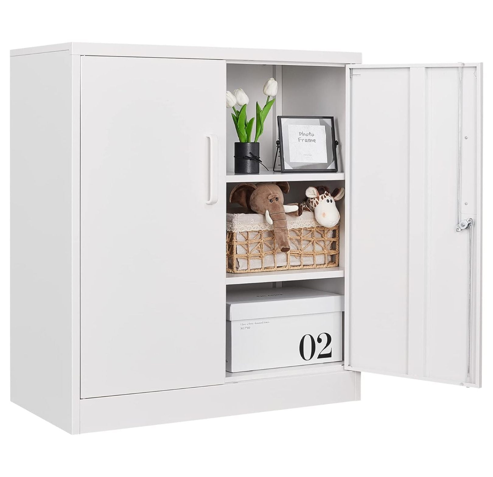 HMTtie Metal Storage Cabinets with Lock, Small Locker Organizer Steel ...