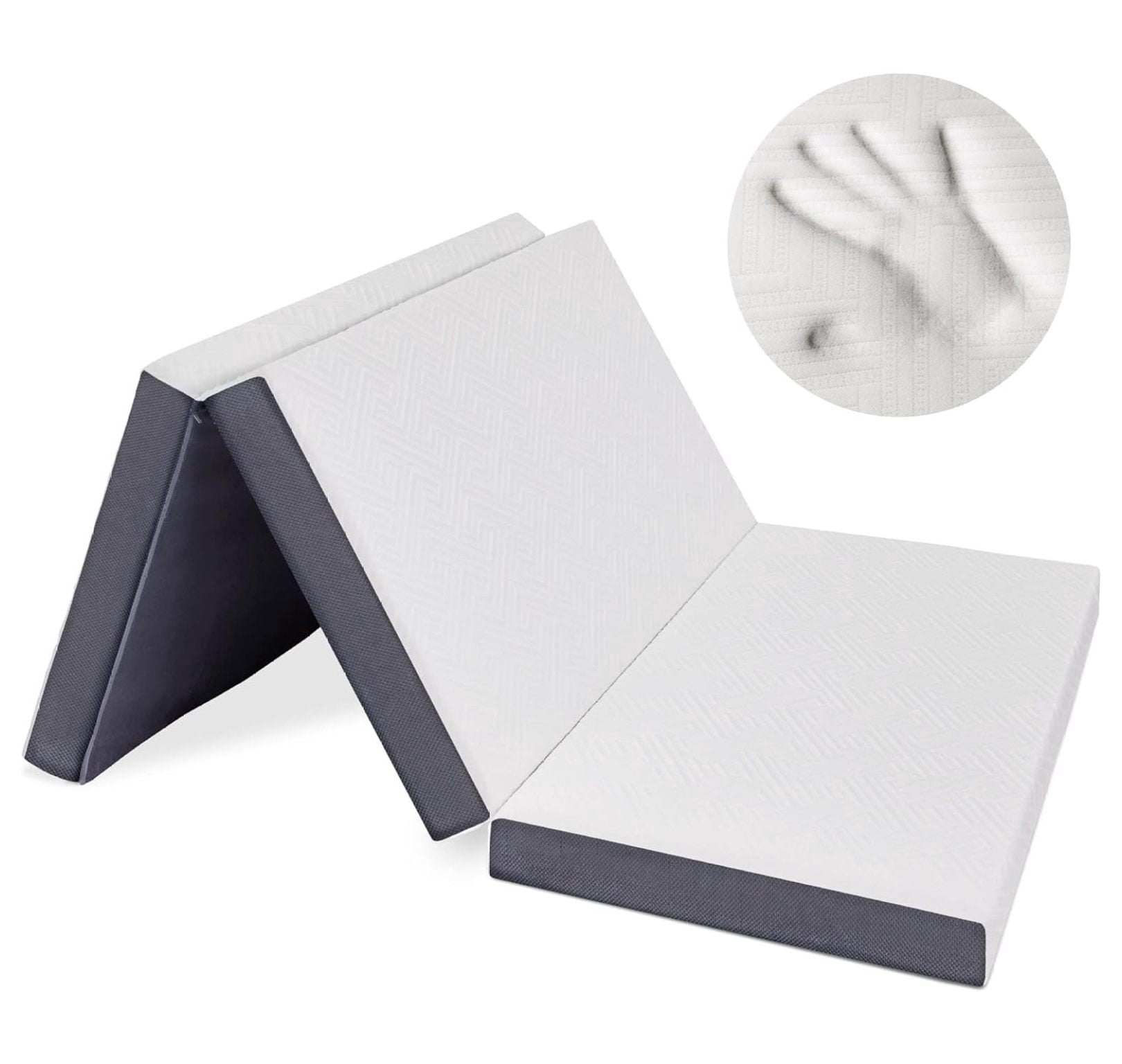HMTtie Premium 4” Memory Foam Trifold Mattress | Full Size, Portable ...