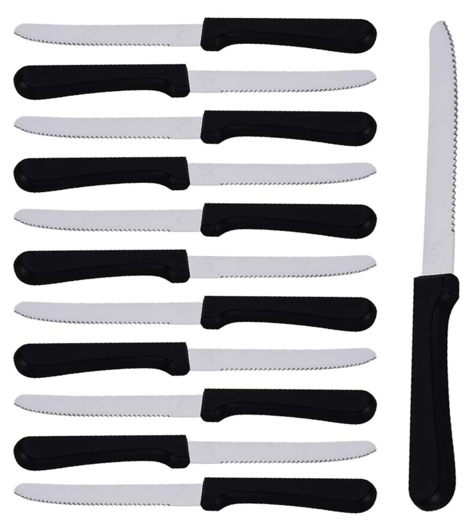 HMTtie (Set of 96) 5-Inch Blade Steak Knives, Stainless Steel Rounded ...