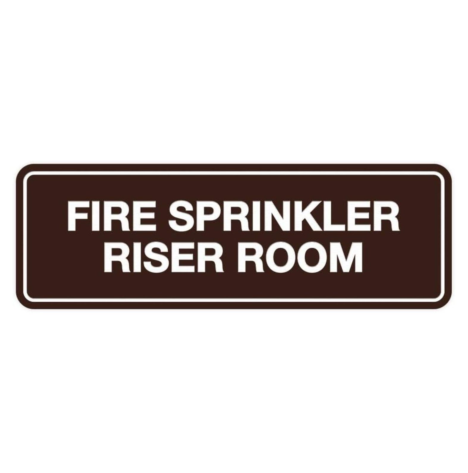 HMTtie Standard Fire Sprinkler Riser Room Sign (Dark Brown) - Large (10 ...