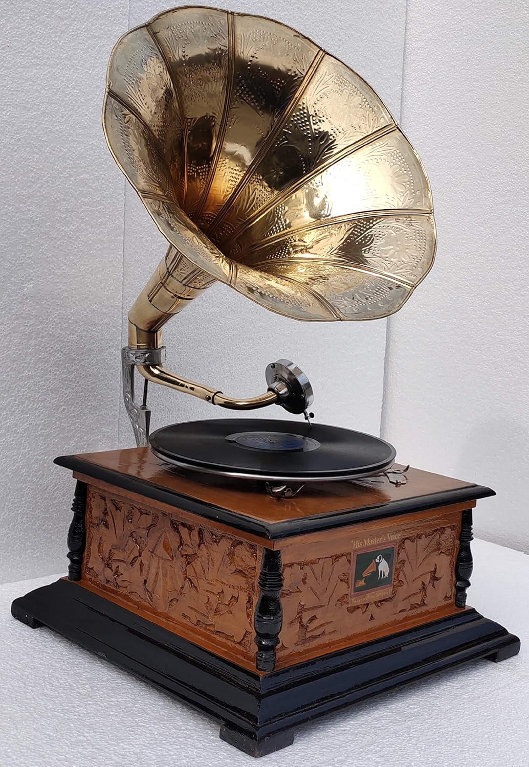 HMV Antique Vintage Replica Gramophone Phonograph New Working Gramophone Speaker with Free one ...