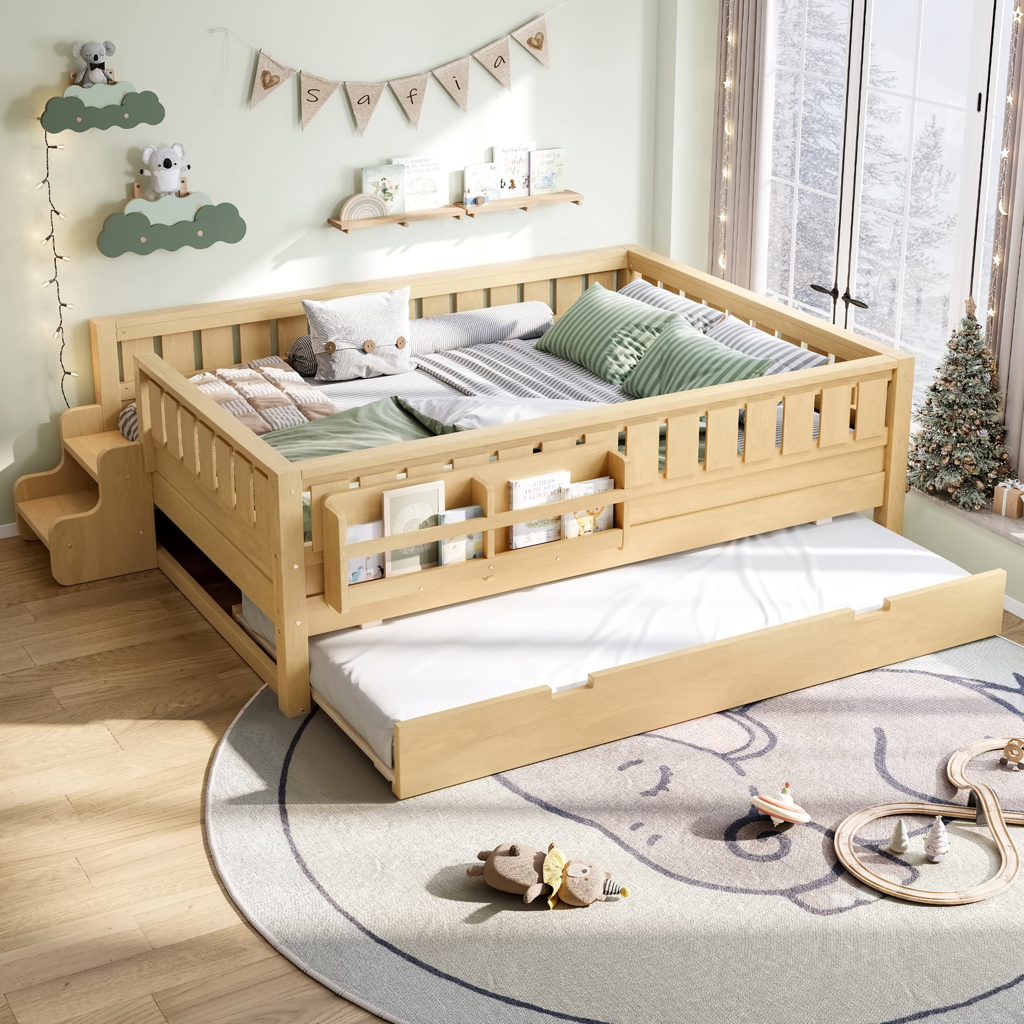 HMYG Full with built-in bookshelves and small staircase,high-quality ...
