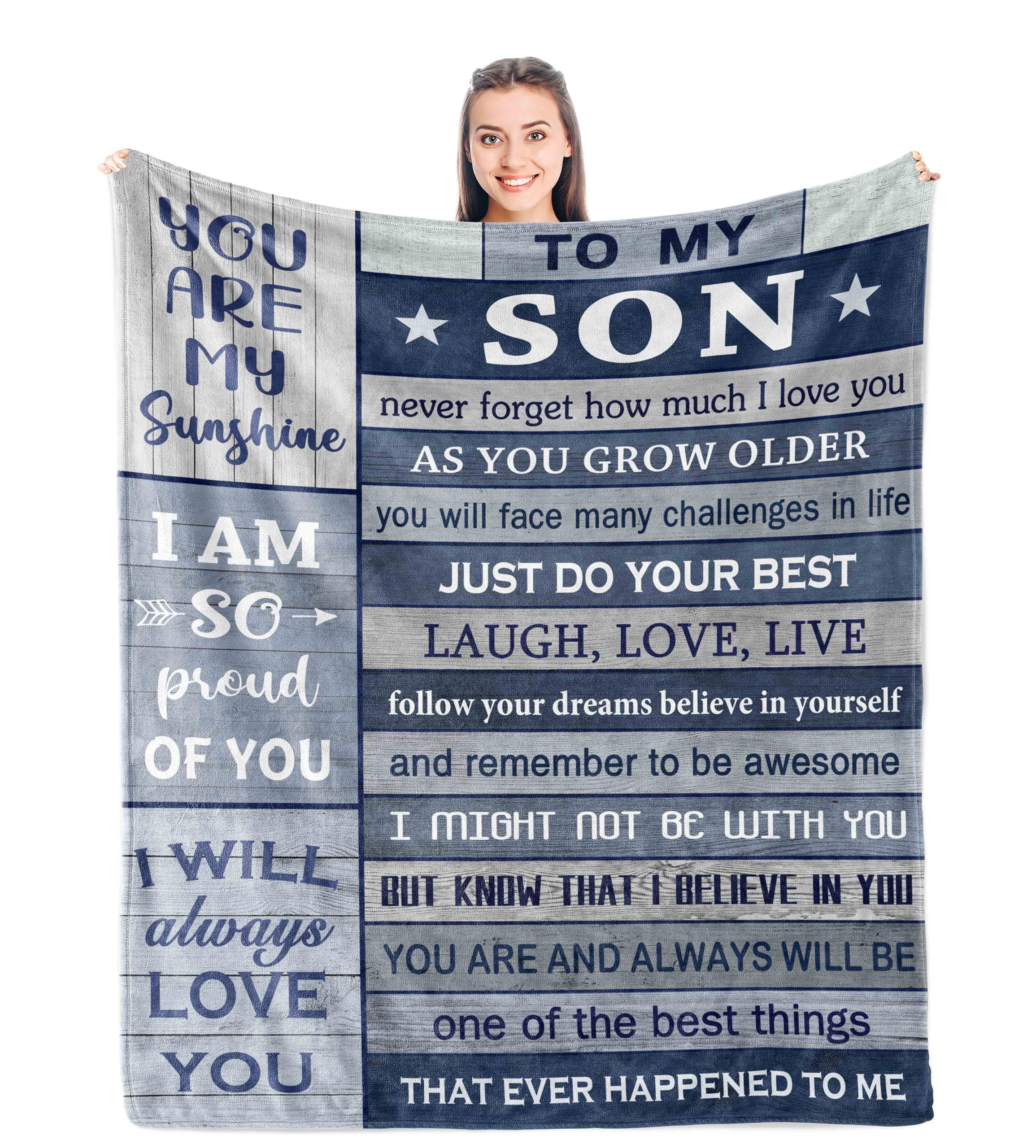 HMYG Son Flannel Throw, Birthday/Wedding/Graduation Gift Blanket from ...