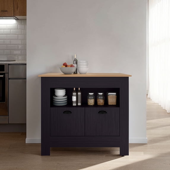 HMYG Theba Kitchen Island,whit 2 doors,3 shelves - Walmart.com