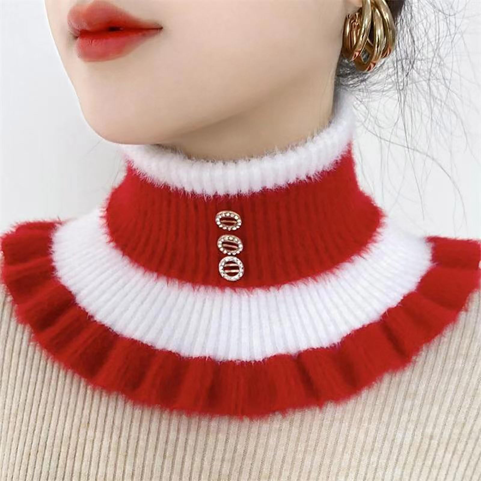 HMZZL Christmas Turtleneck Winter Fake Turtleneck for Women Dickey ...