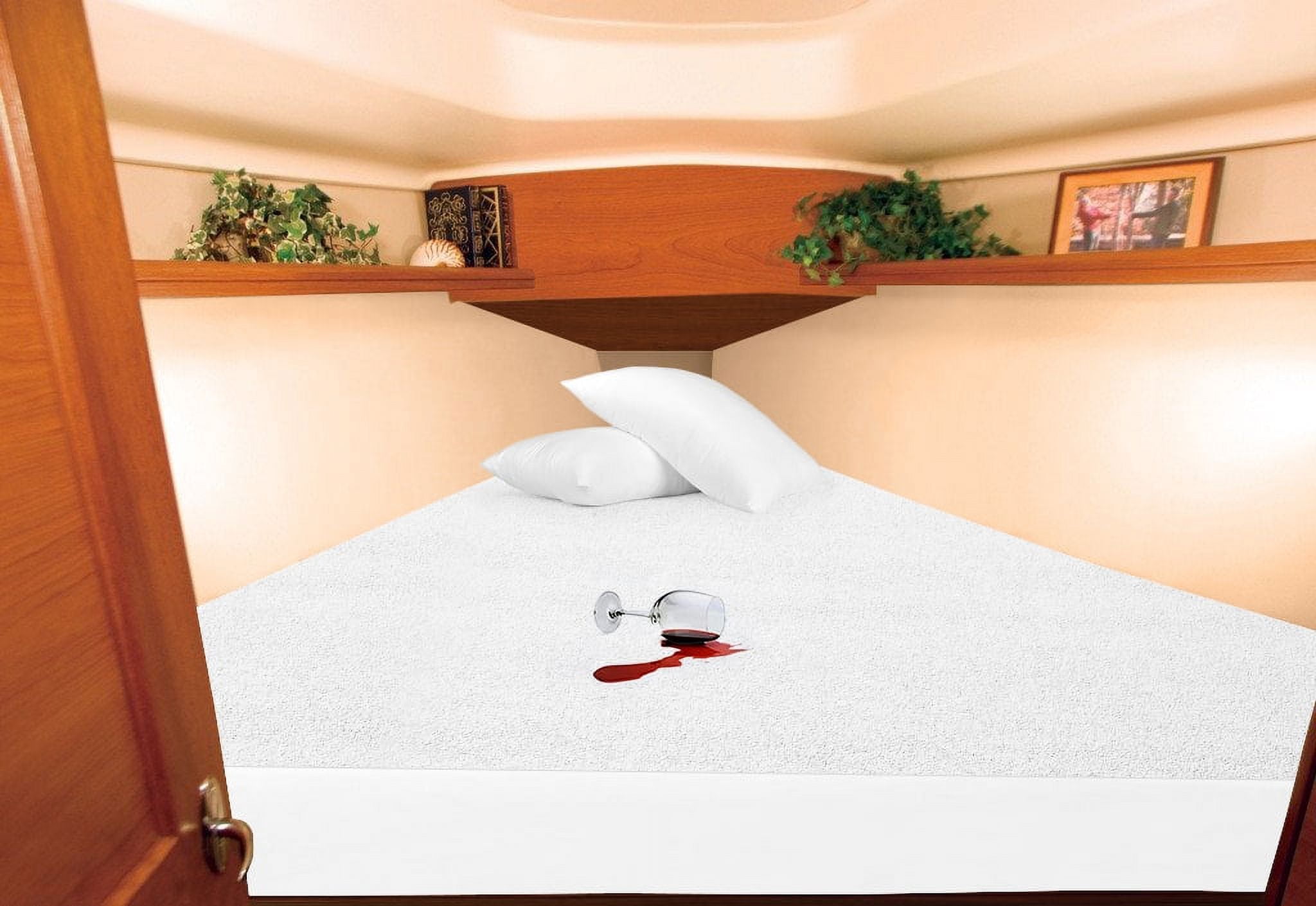 HNB Store 100% Terry Cotton White Solid 1 Piece V Berth Mattress ...