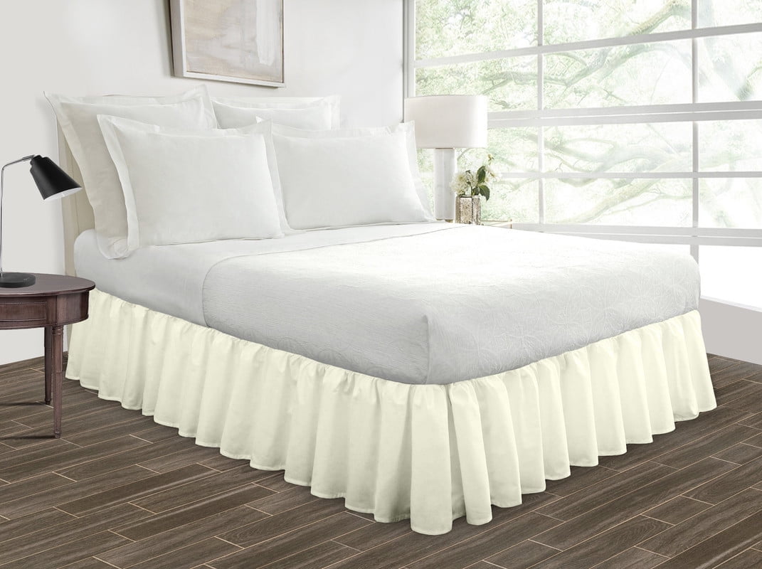 HNB Store Ruffled Bed Skirt Easy Fit 14" inch Drop | Microfiber Made ...