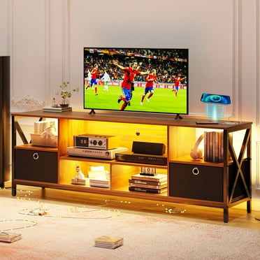 Modish Swivel Mount Corner TV Stand with Adjustable Bracket, 4-Tier ...