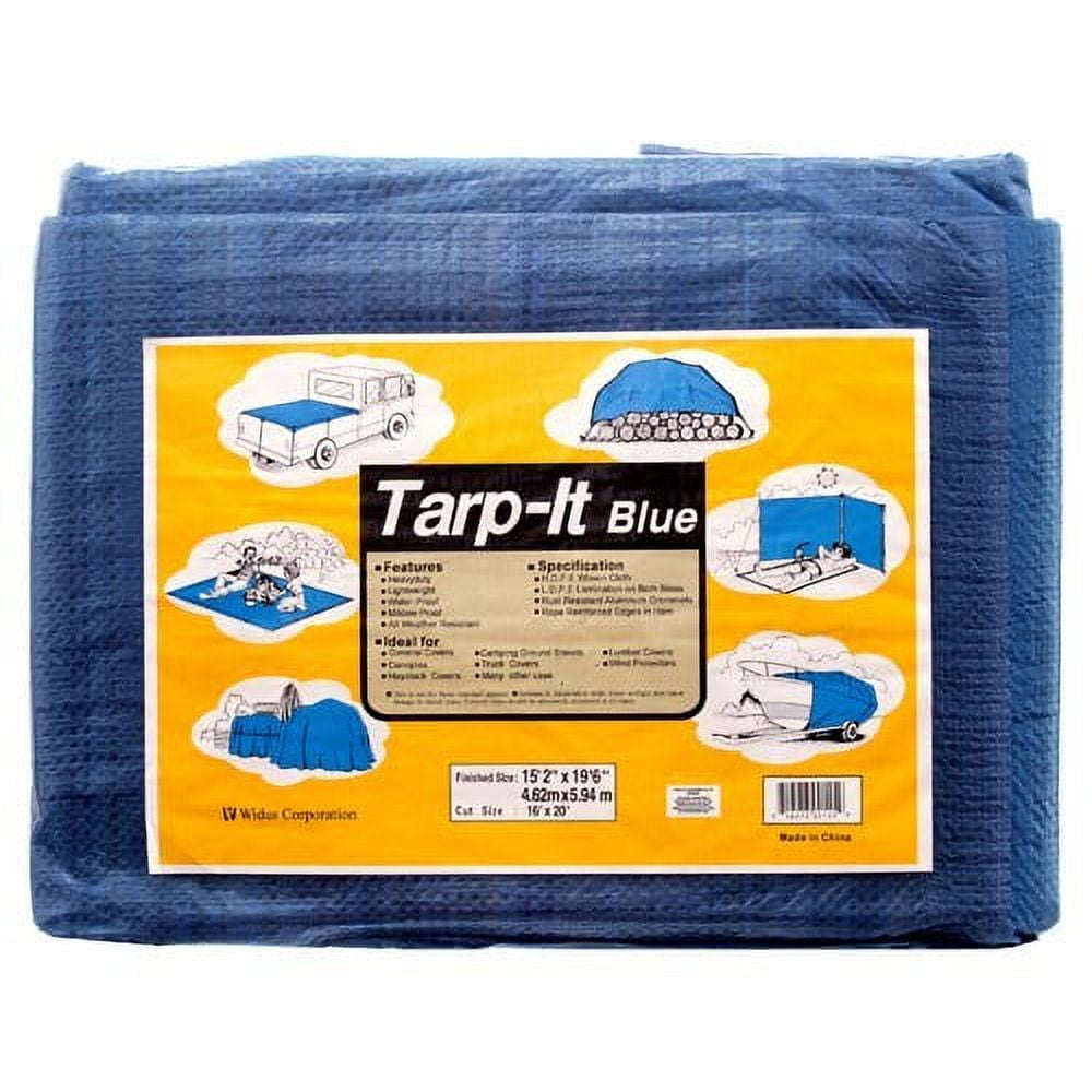 HNF Shop Blue Tarpaulin 16 ft x 20 ft, Light Duty Poly Tarp - Walmart.com