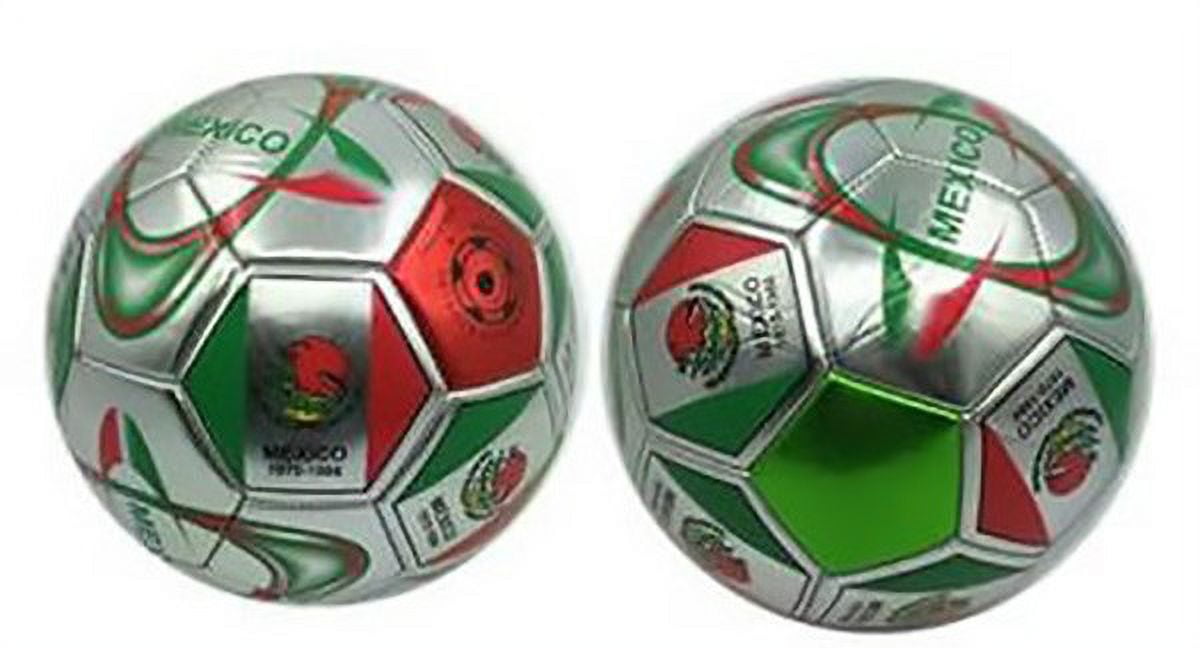 HNF Shop Mexico Flag Soccer Ball, Size 5, Silver and Green, Outdoor ...