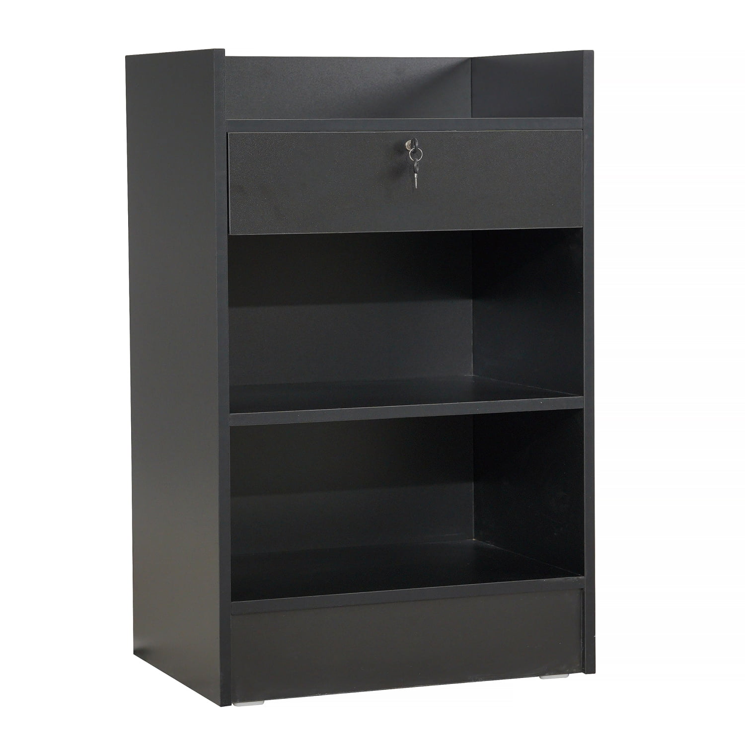 HNGMNGT Elegant Black Portable Cash Register Stand with Lock Drawer and ...