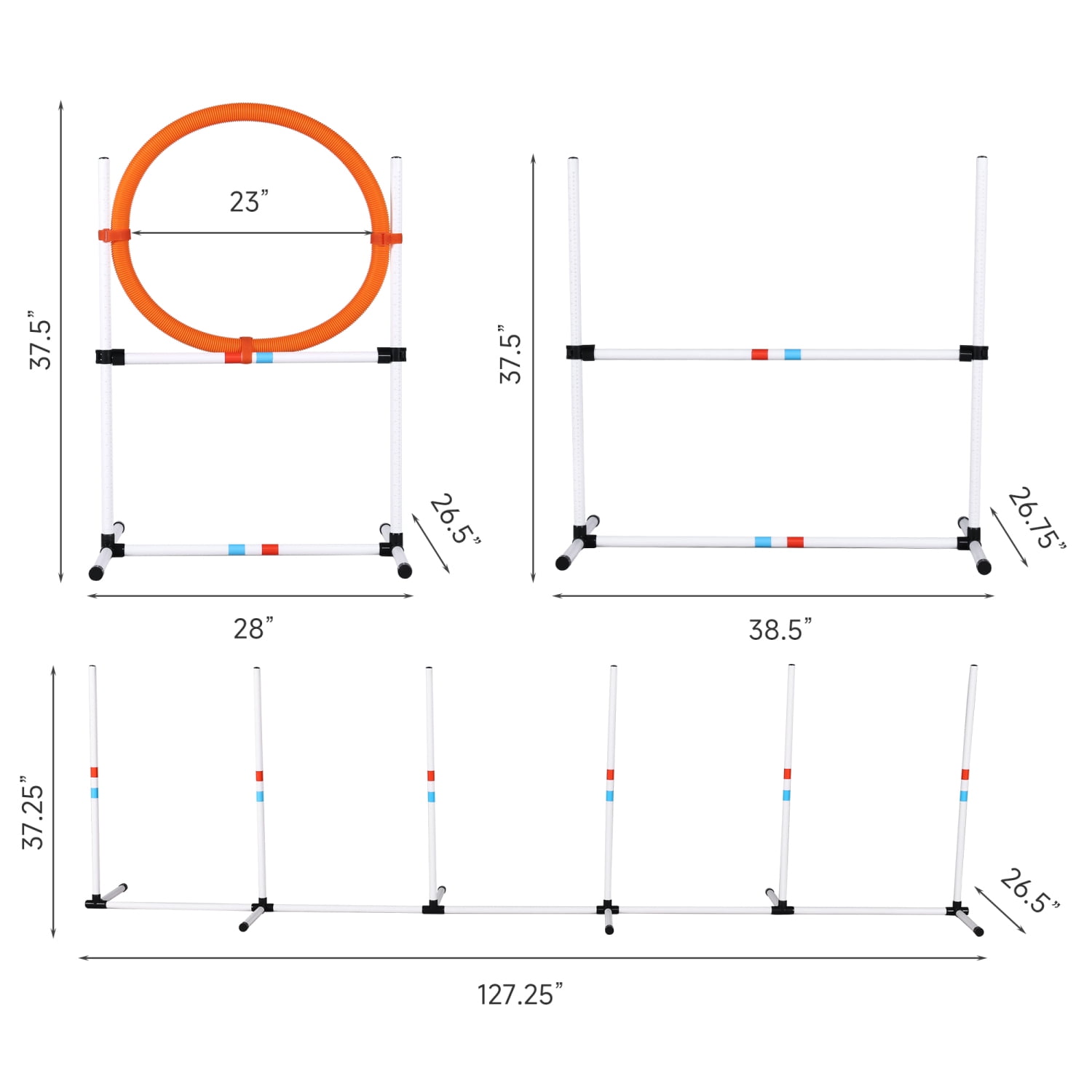 3PC Durable Dog Agility Equipment Set for Indoor and Outdoor Training ...