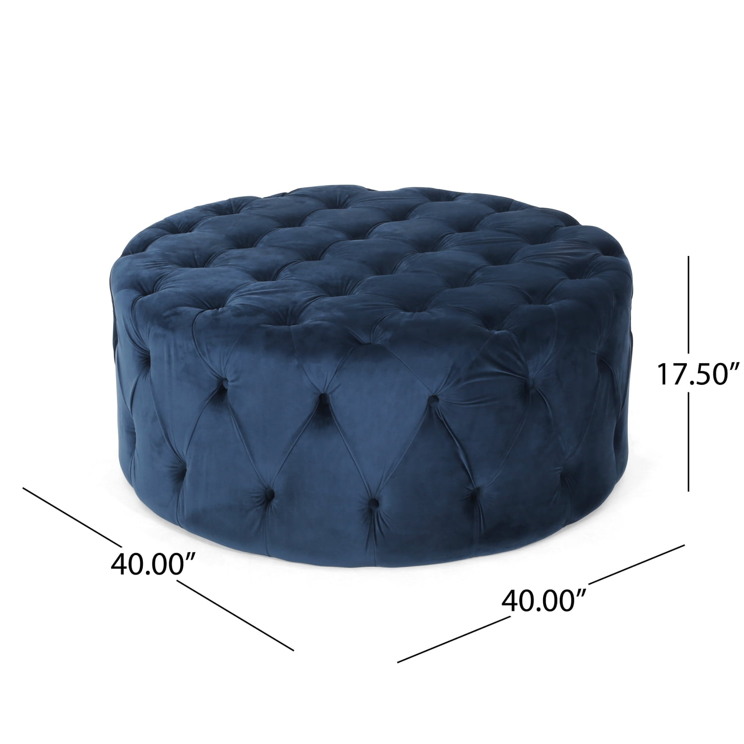 Luxurious Velvet Ottoman with Tufted Button Design for Living Room ...