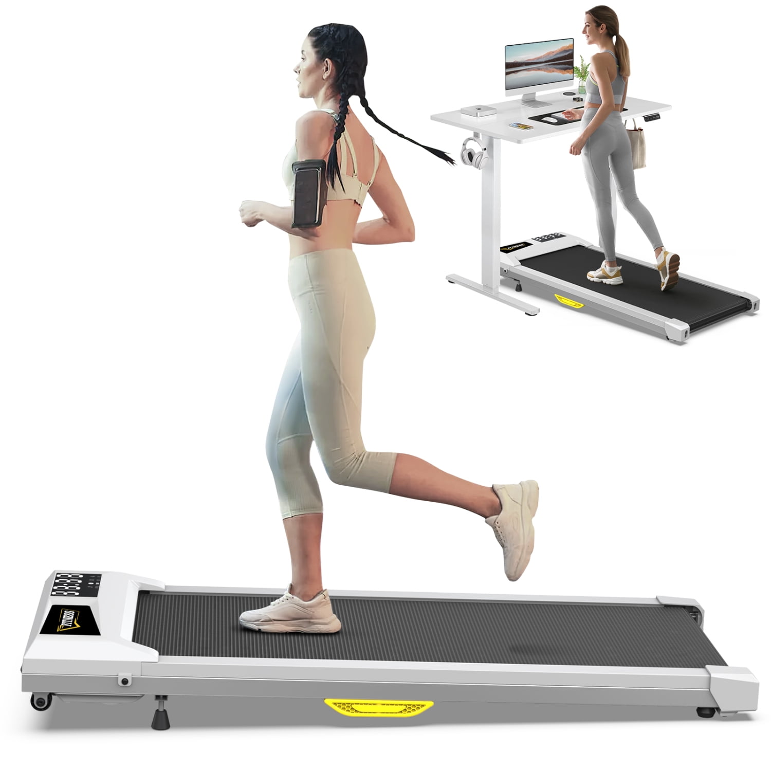 HNGMTNG Under Desk Treadmill with Incline Walking Pad for Home/Office ...