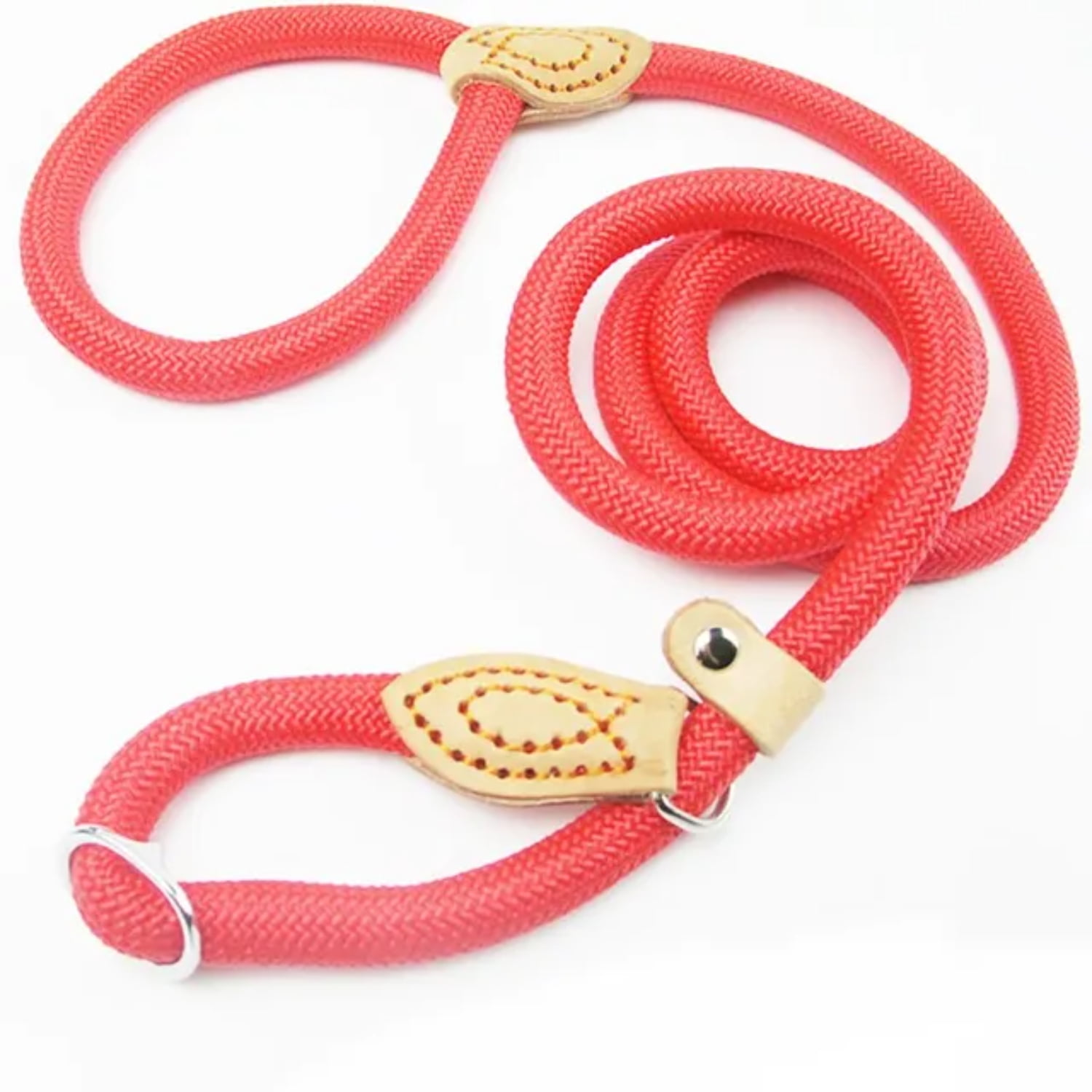 HNGPNGH Adjustable Heavy Duty Braided Rope Slip Dog Leash with Loop ...