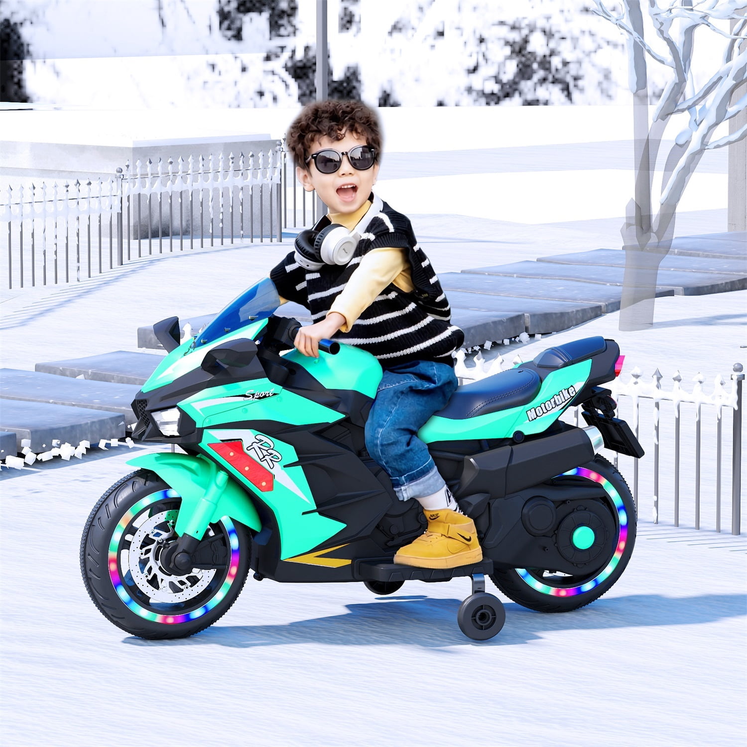 HNH 12v Kids Ride on Motorcycle, Electric Kids Motorcycle, Battery ...